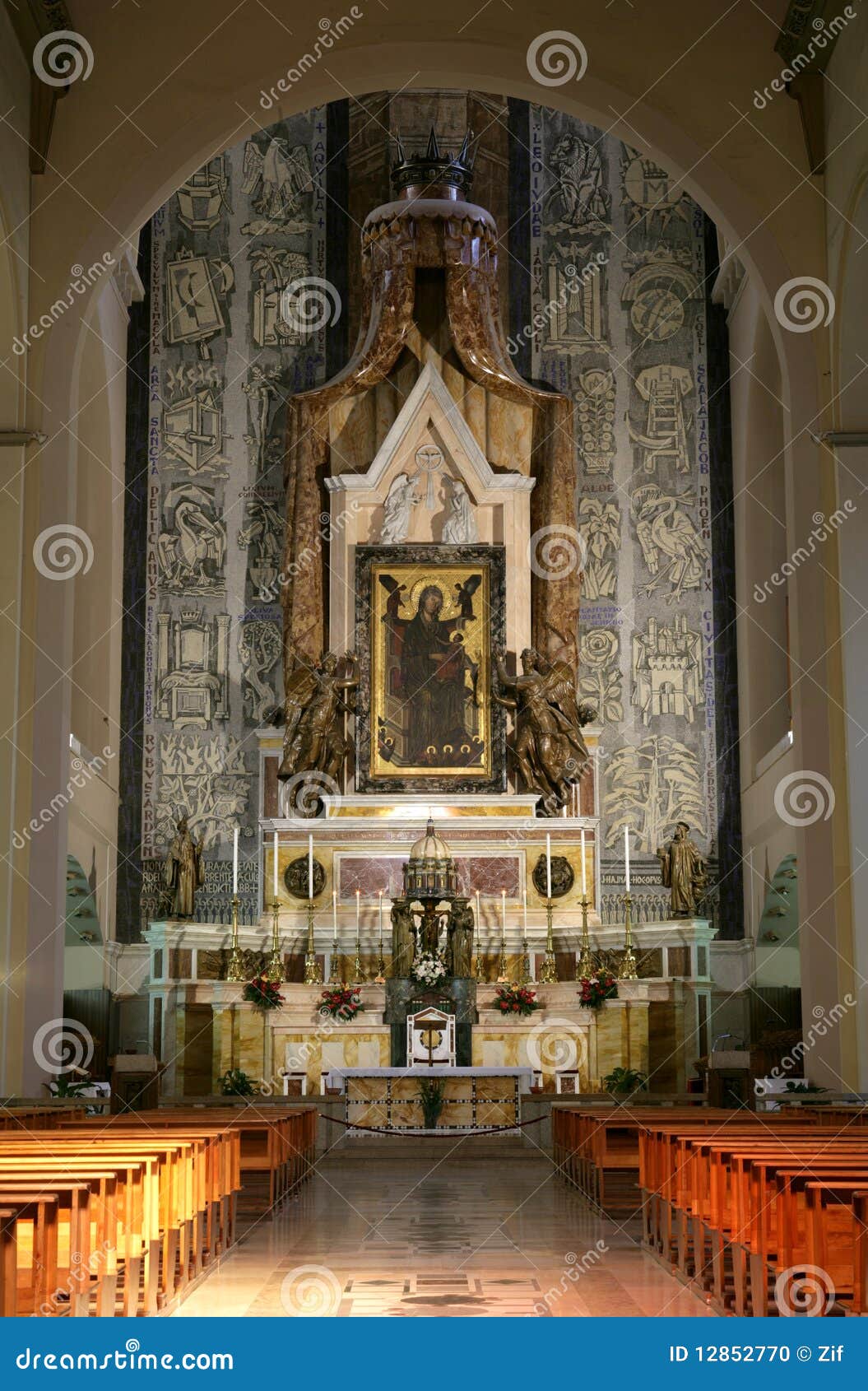 Seen Frontal of Altar Ancient Church Stock Photo - Image of church ...