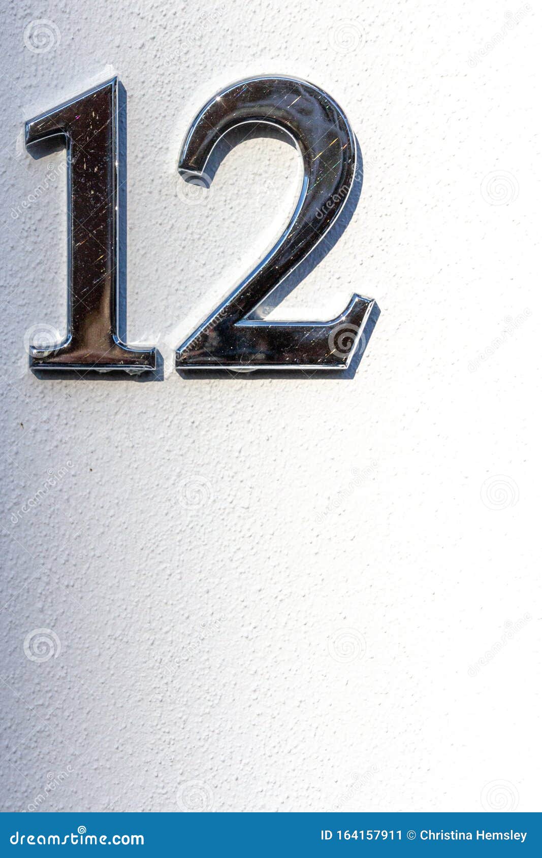House Number Twelve in Elegant Silver Stock Image - Image of digit ...