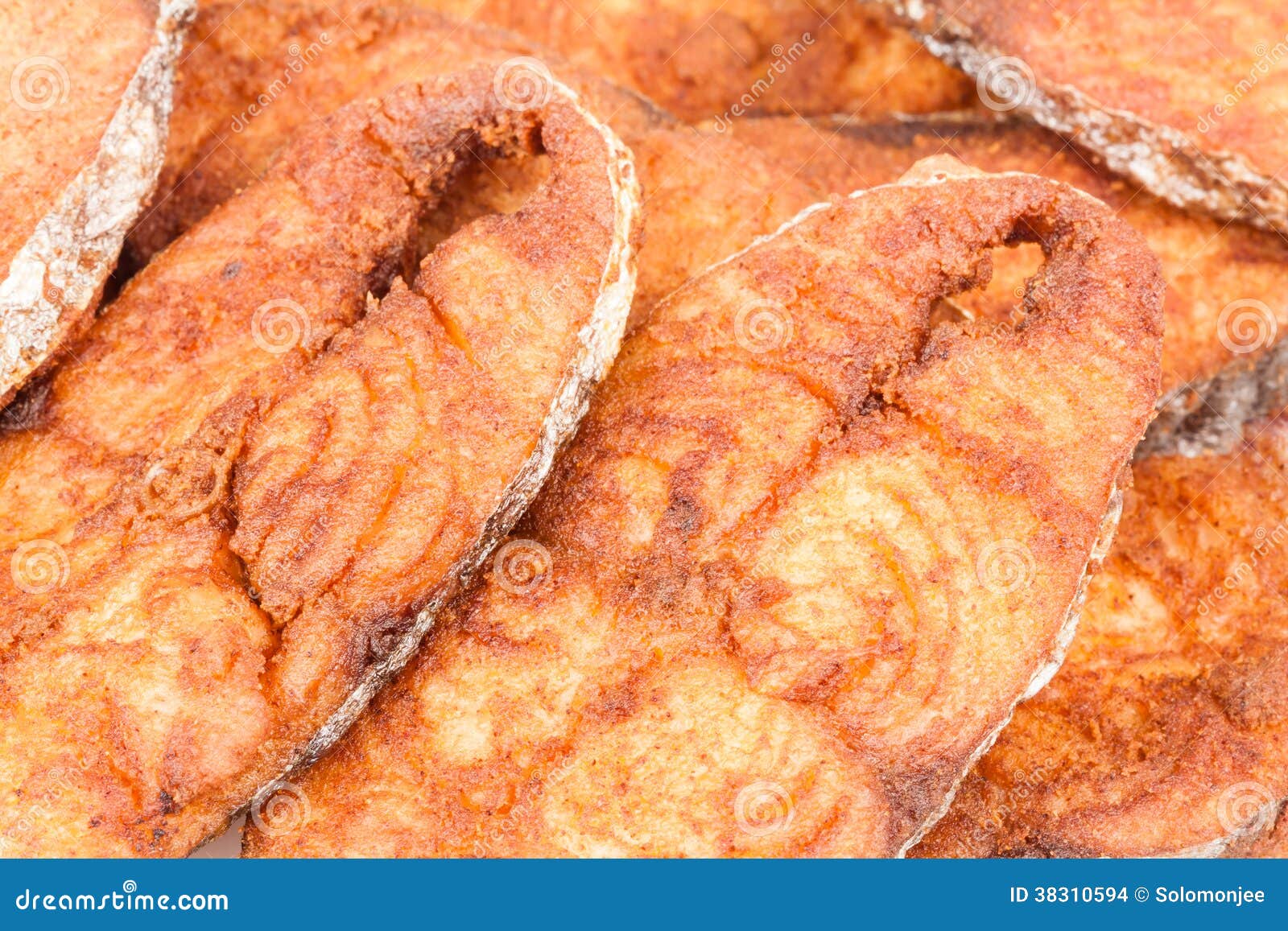 Seer Fish Fillets Fry Macro Stock Photo - Image of authentic, macro ...