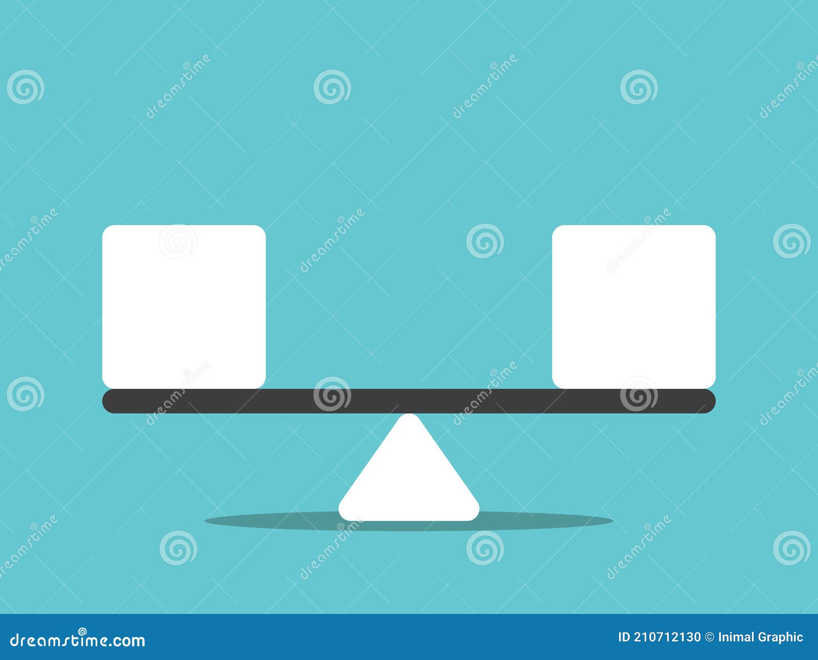 Seesaw Scale, Equal Cubes Vector Illustration | CartoonDealer.com ...