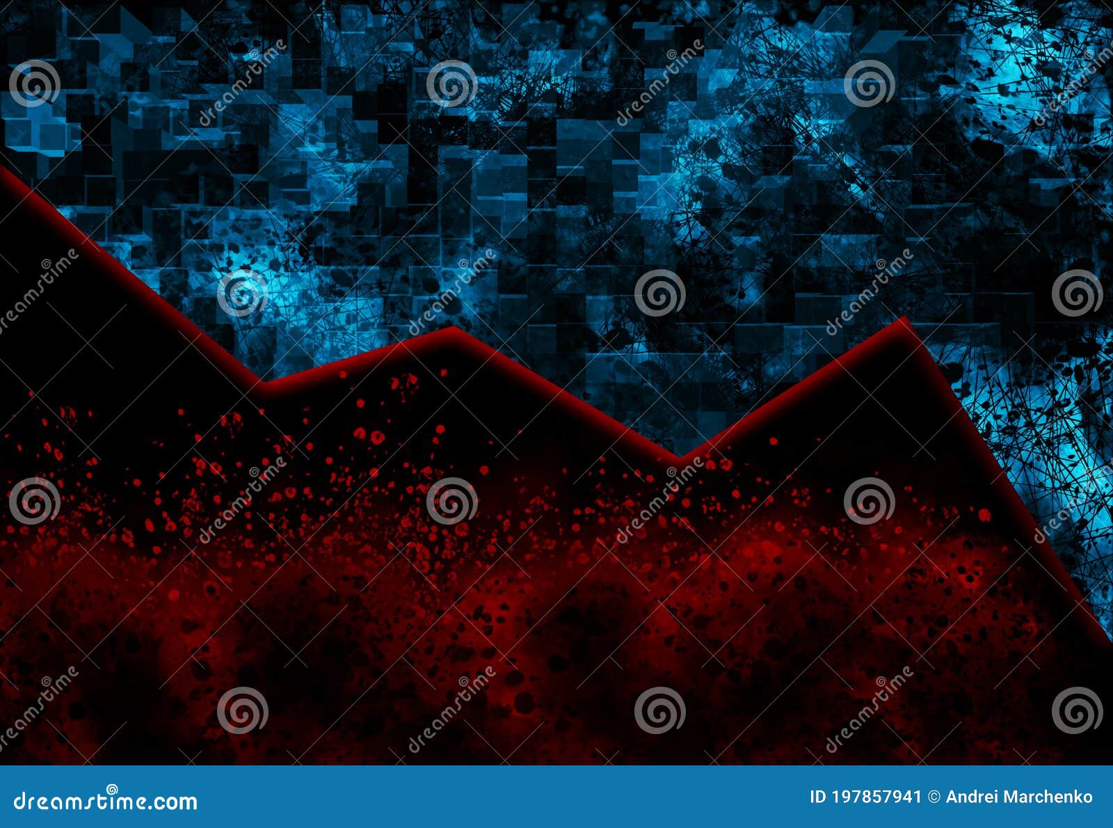 Seething Blood Paint on a Blue Background Stock Illustration ...
