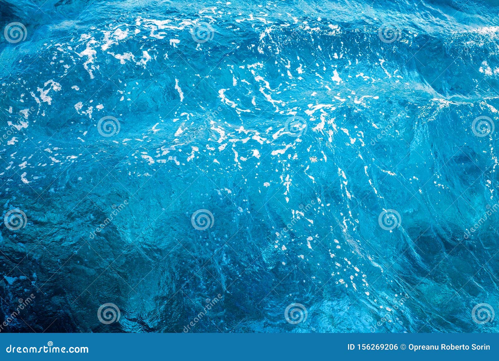 Seething Mediterranean Sea Water, Top View in the Open Sea Stock Photo ...