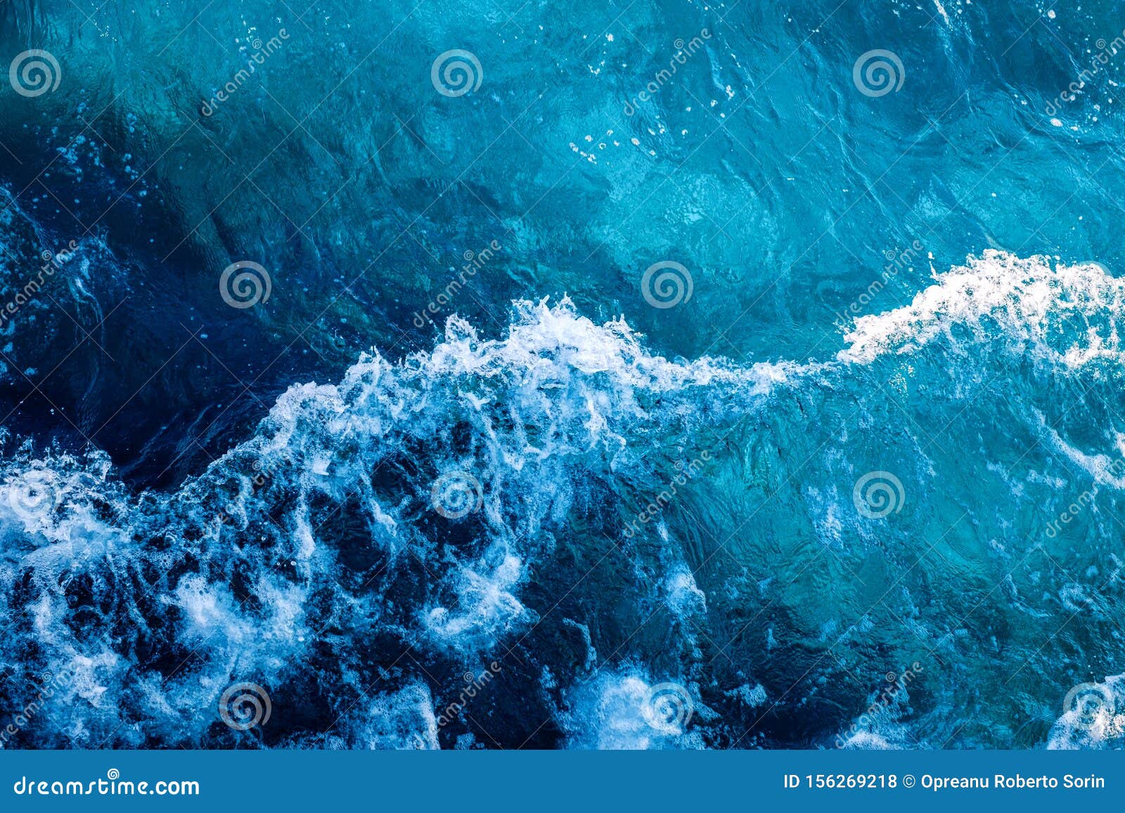 Seething Mediterranean Sea Water, Top View in the Open Sea Stock Photo ...