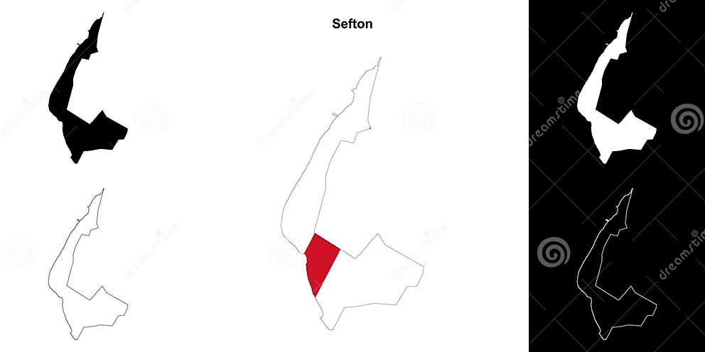 Sefton outline map stock illustration. Illustration of district - 334905139