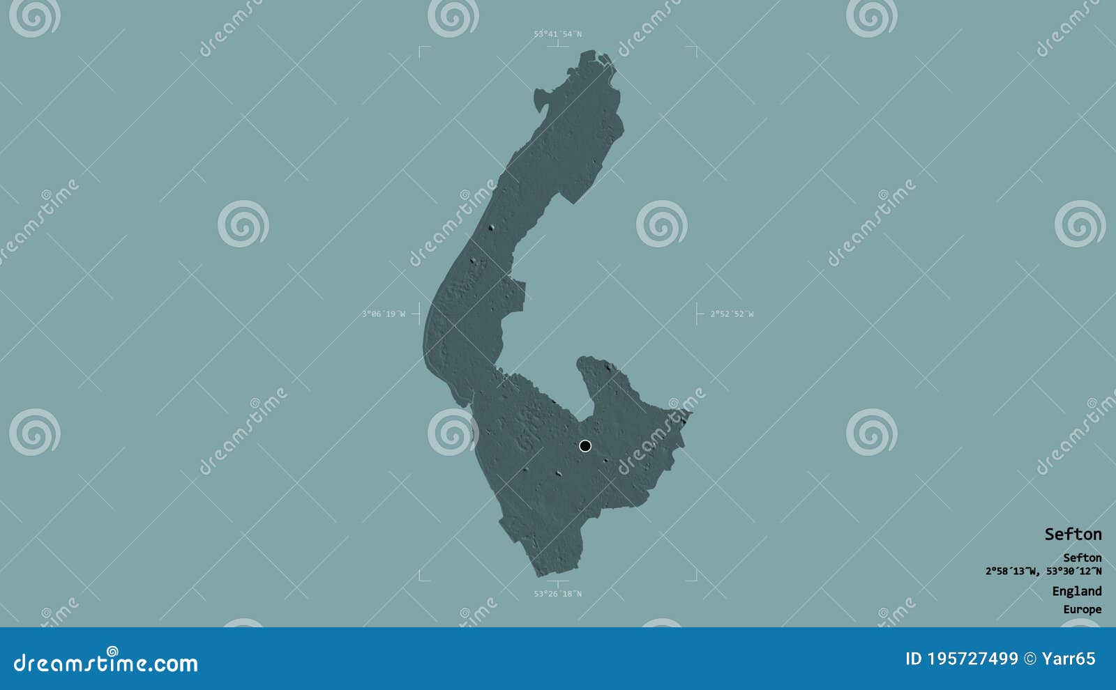 Sefton - England. Bounding Box. Administrative Stock Illustration ...