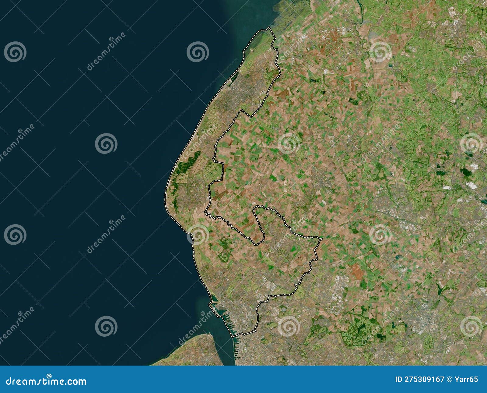 Sefton, England - Great Britain. High-res Satellite. No Legend Stock ...