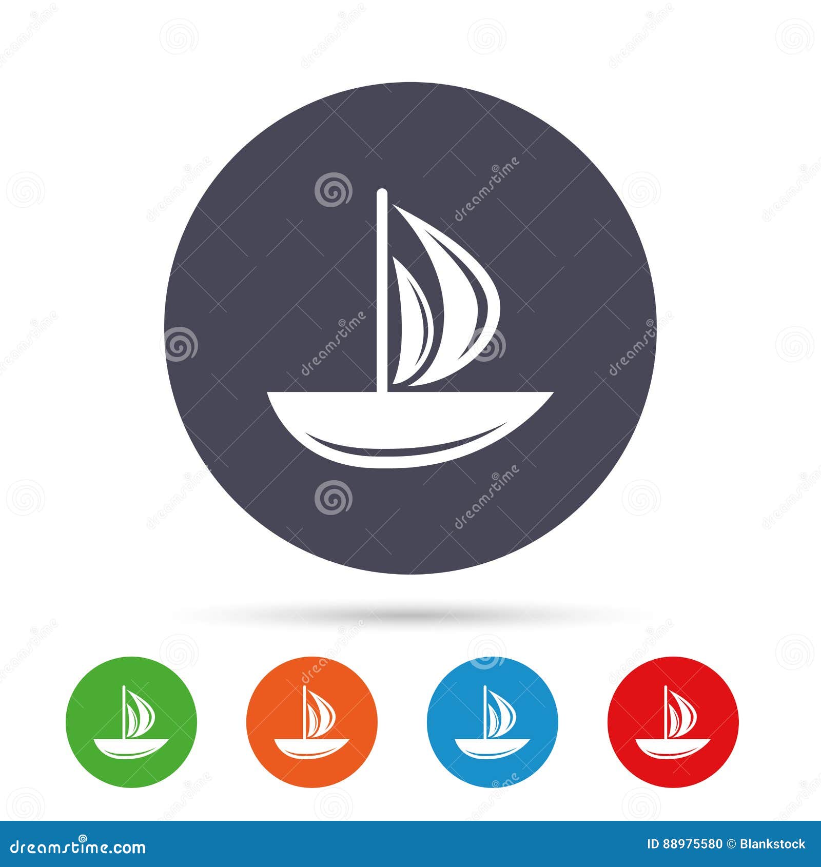 Segel-Boots-Ikone Schiffszeichen Vektor Abbildung - Illustration von ...