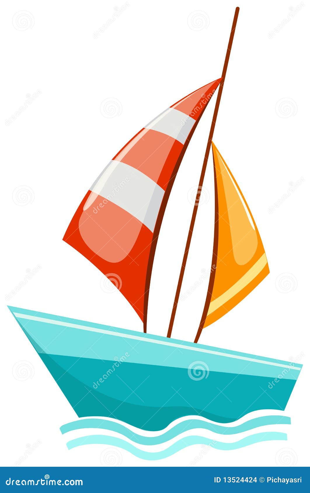 Segelboot vektor abbildung. Illustration von segelboot - 13524424