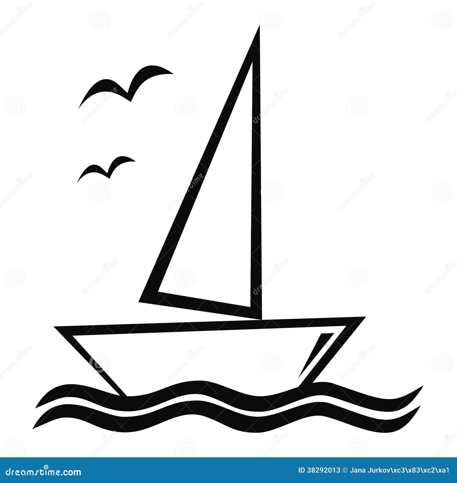 Segelboot vektor abbildung. Illustration von woge, feiertag - 38292013