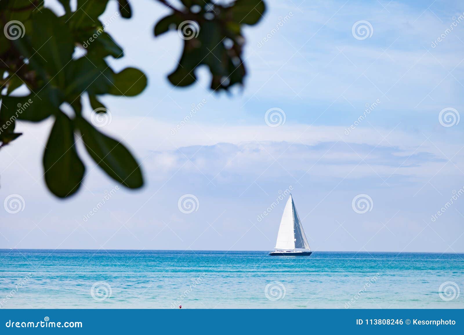 Segelboot, Das in Das Meer Schwimmt Stockfoto - Bild von boot ...