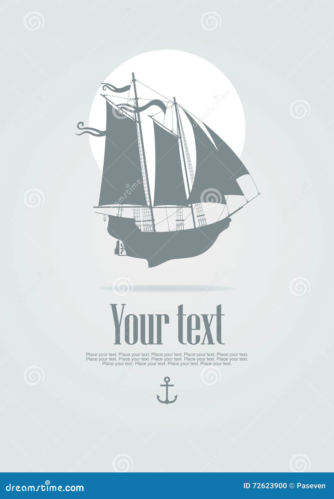 Segelboot mit einem Anker vektor abbildung. Illustration von neatness ...