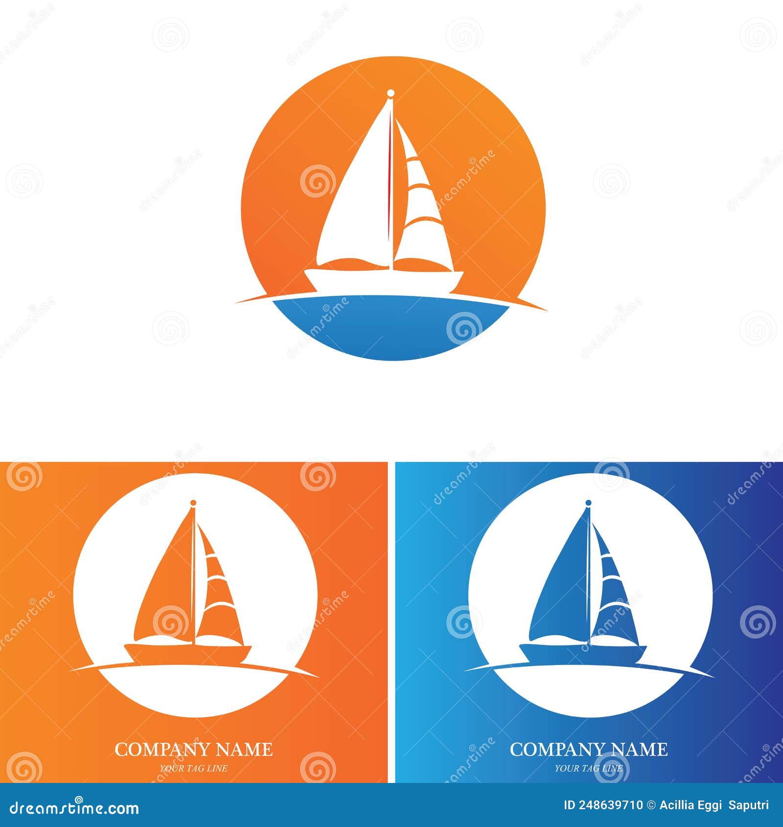 Segelbootlogo Und Symbolvektor Stock Abbildung - Illustration von ...