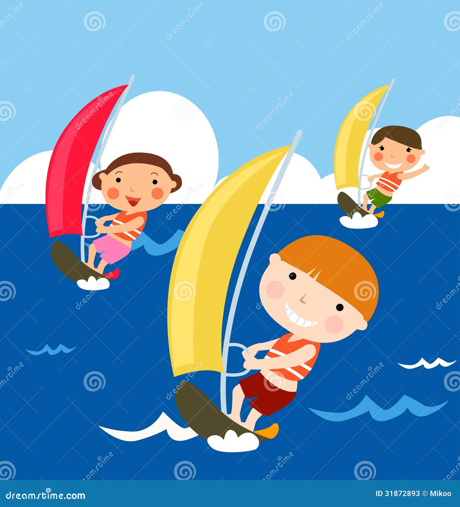 Segeln vektor abbildung. Illustration von vergnügen, abbildung - 31872893