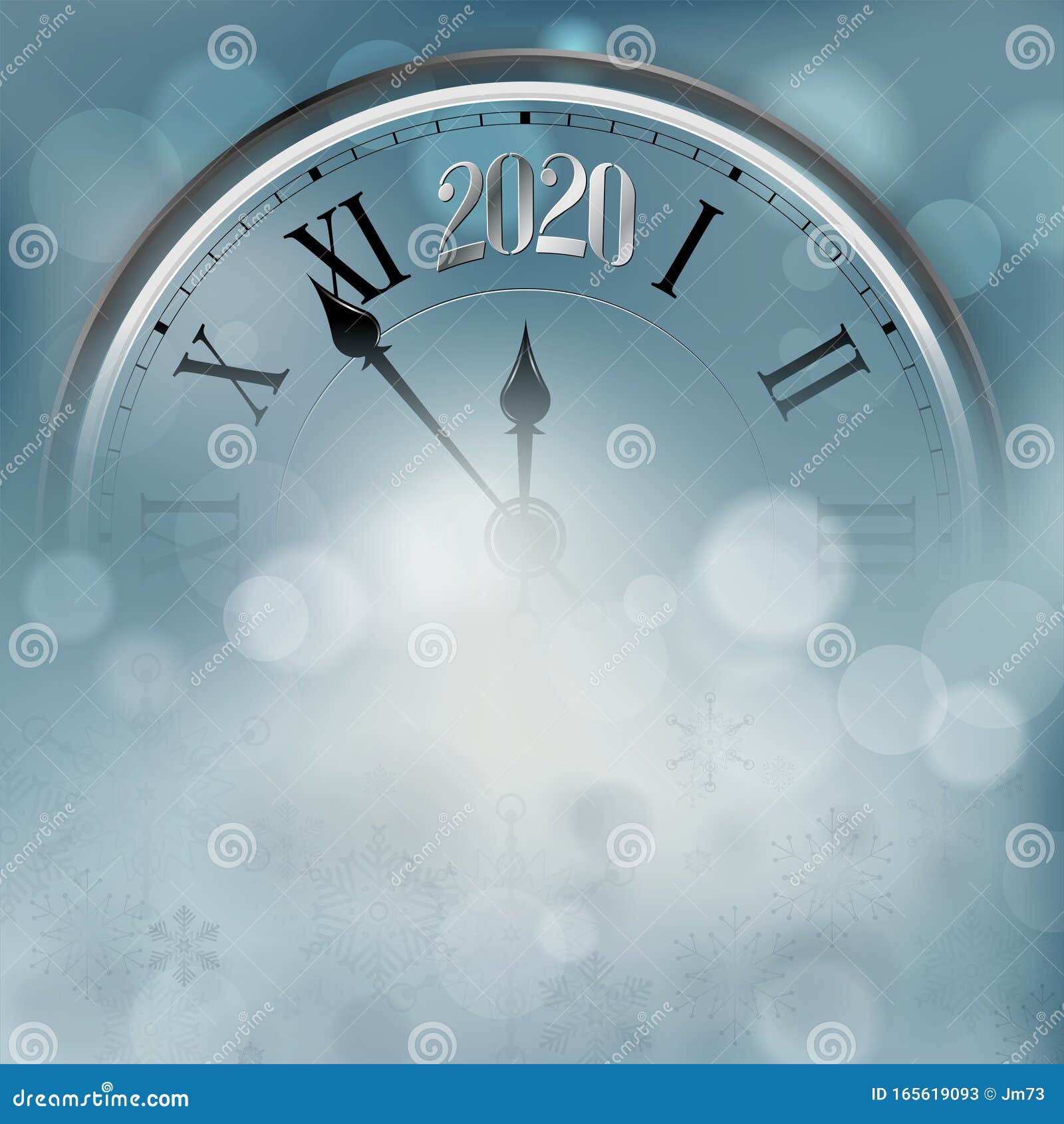 Segment of Abstract Old Clock with 2020 New Year Number Stock Vector ...