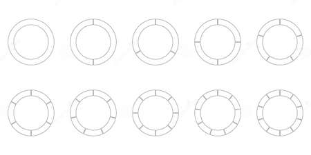 Segment Circle Graph Icon Set 1-10 Stock Vector - Illustration of marketing, diagram: 237733478