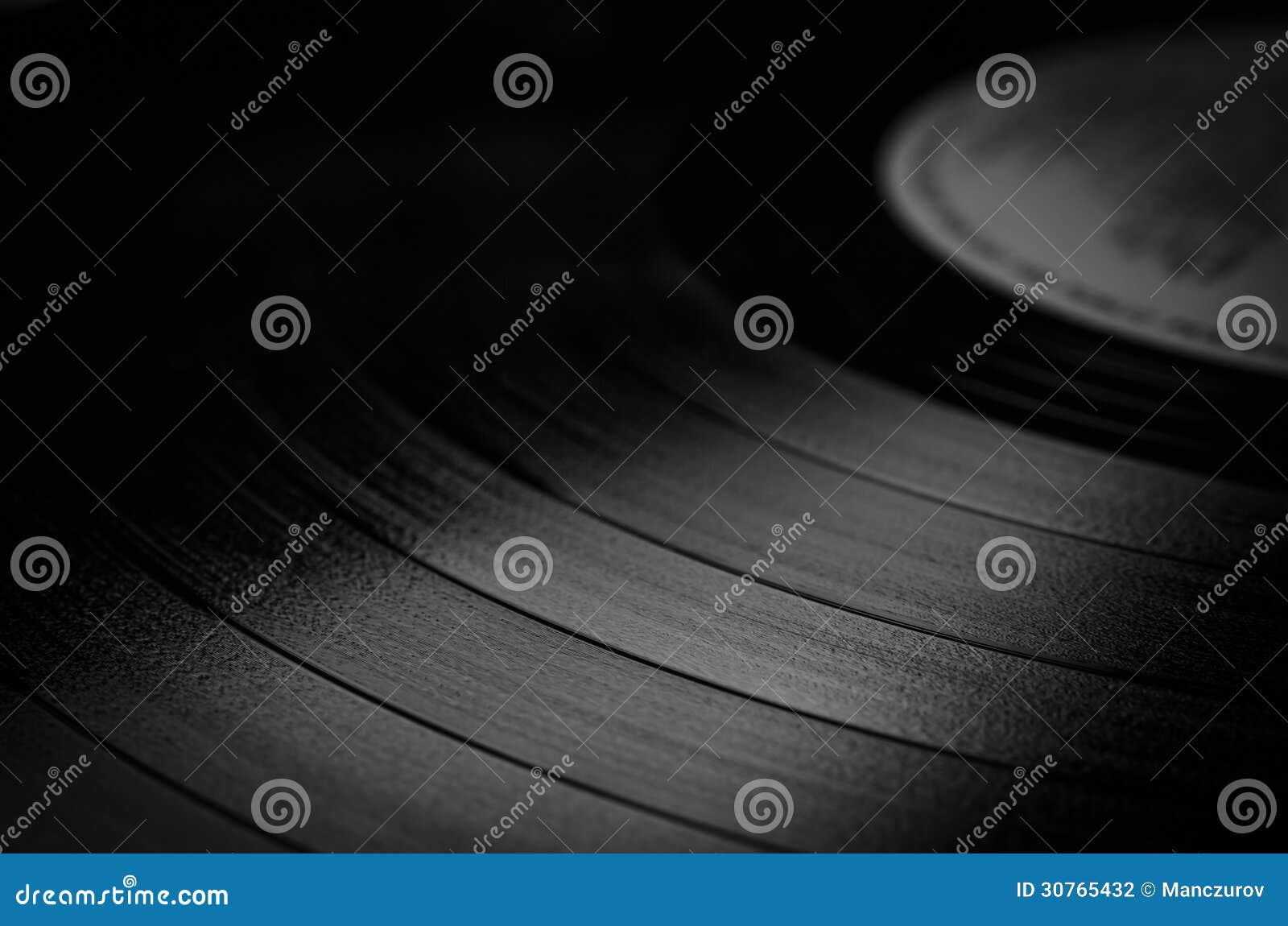 Segment De Disque Vinyle Avec Le Label Montrant La Texture Du GR Photo ...