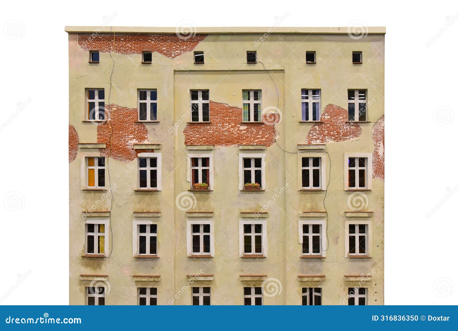 Segment of the Facade of an Old Multi-storey Building Stock Photo ...