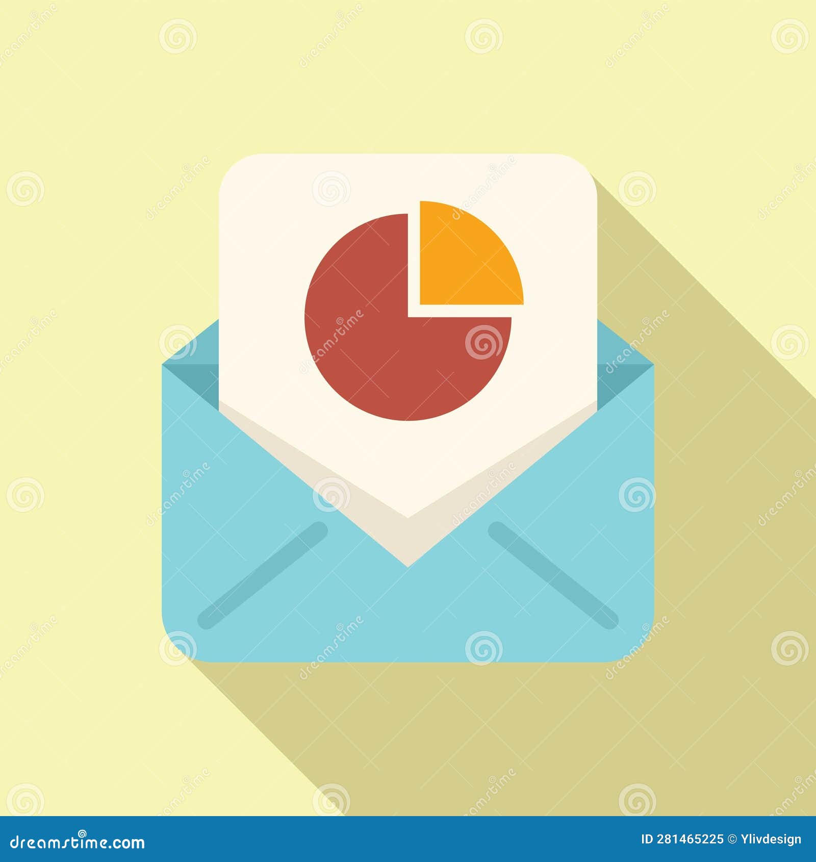 Segment Market Mail Icon Flat Vector. Target Chart Stock Vector ...