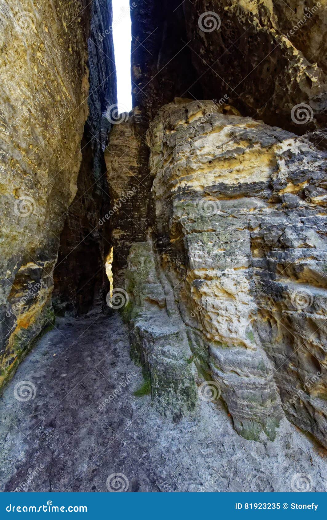 Segment of Rocks Sandwiched between Taller Rock Formations Stock Image ...
