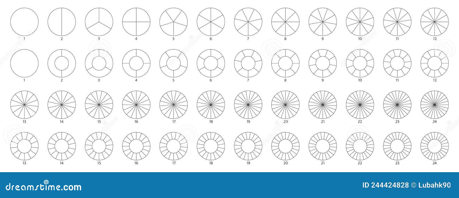 Circle Section Graph Logo 12,3,6,20. Segment Infographic. Pie Chart ...