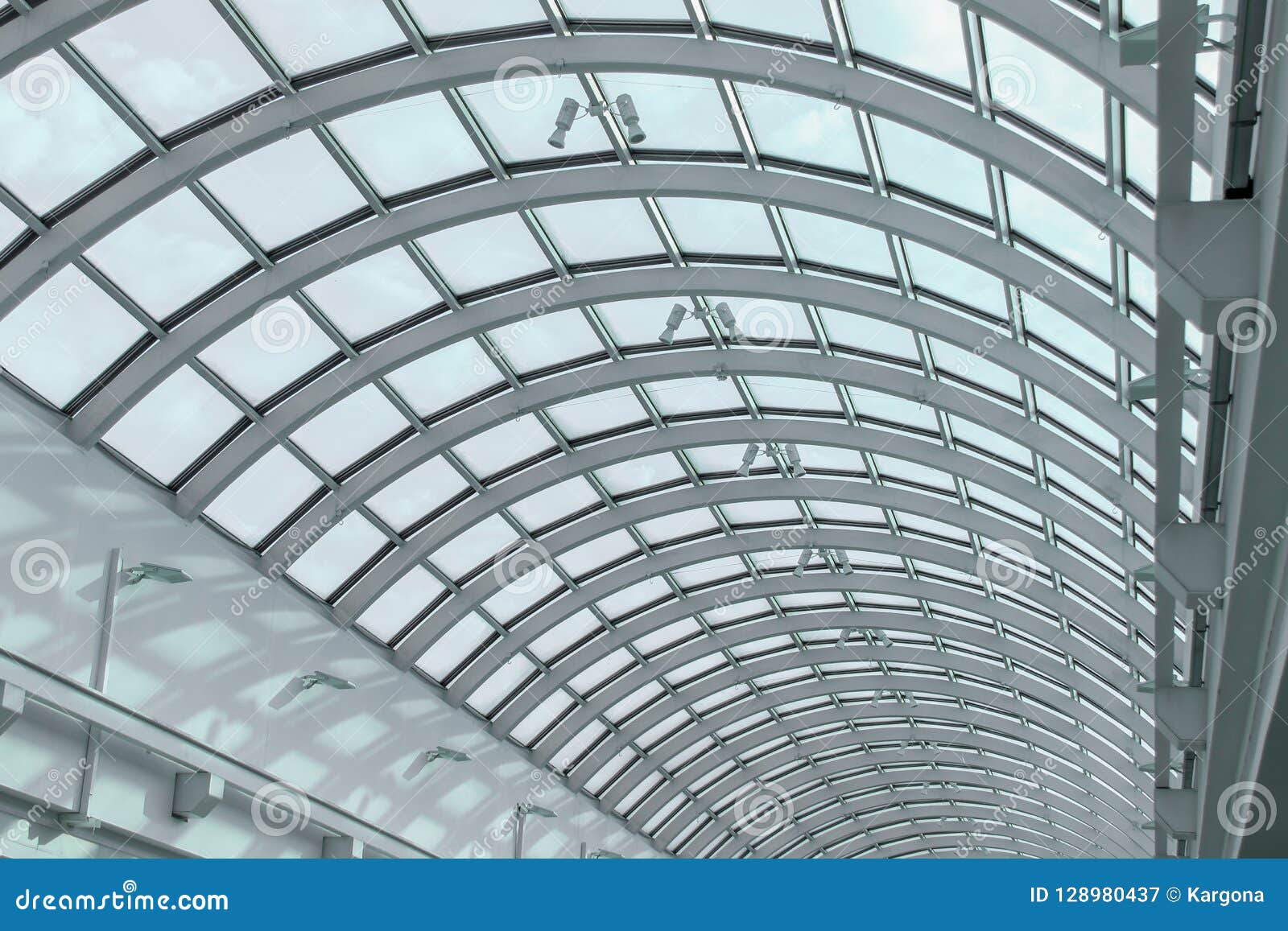 A Segmental Arch Roof with Square Glass Elements Stock Image - Image of ...