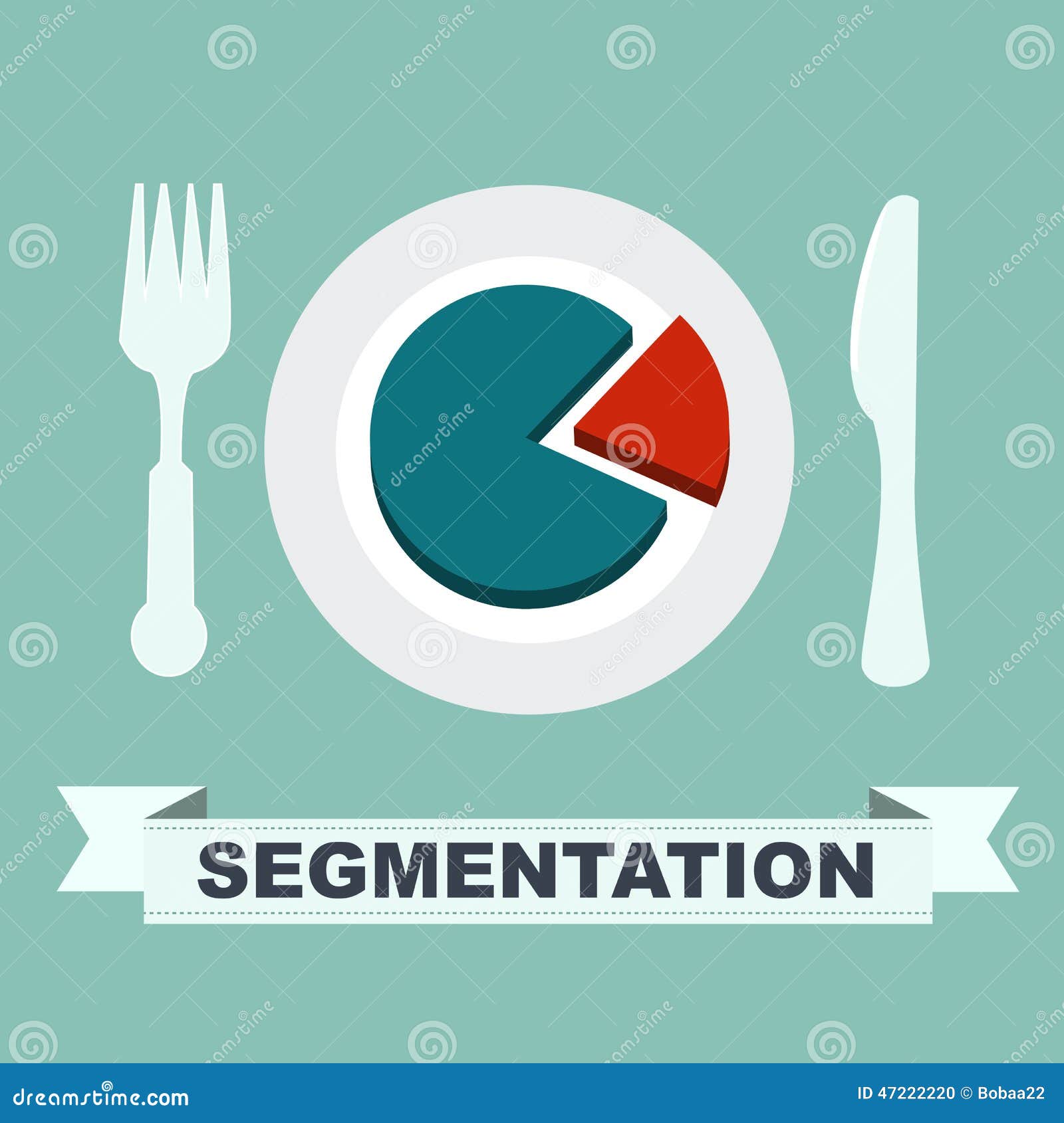 Segmentation Concept - Chart on a Plate, One Segment is Separate Stock ...