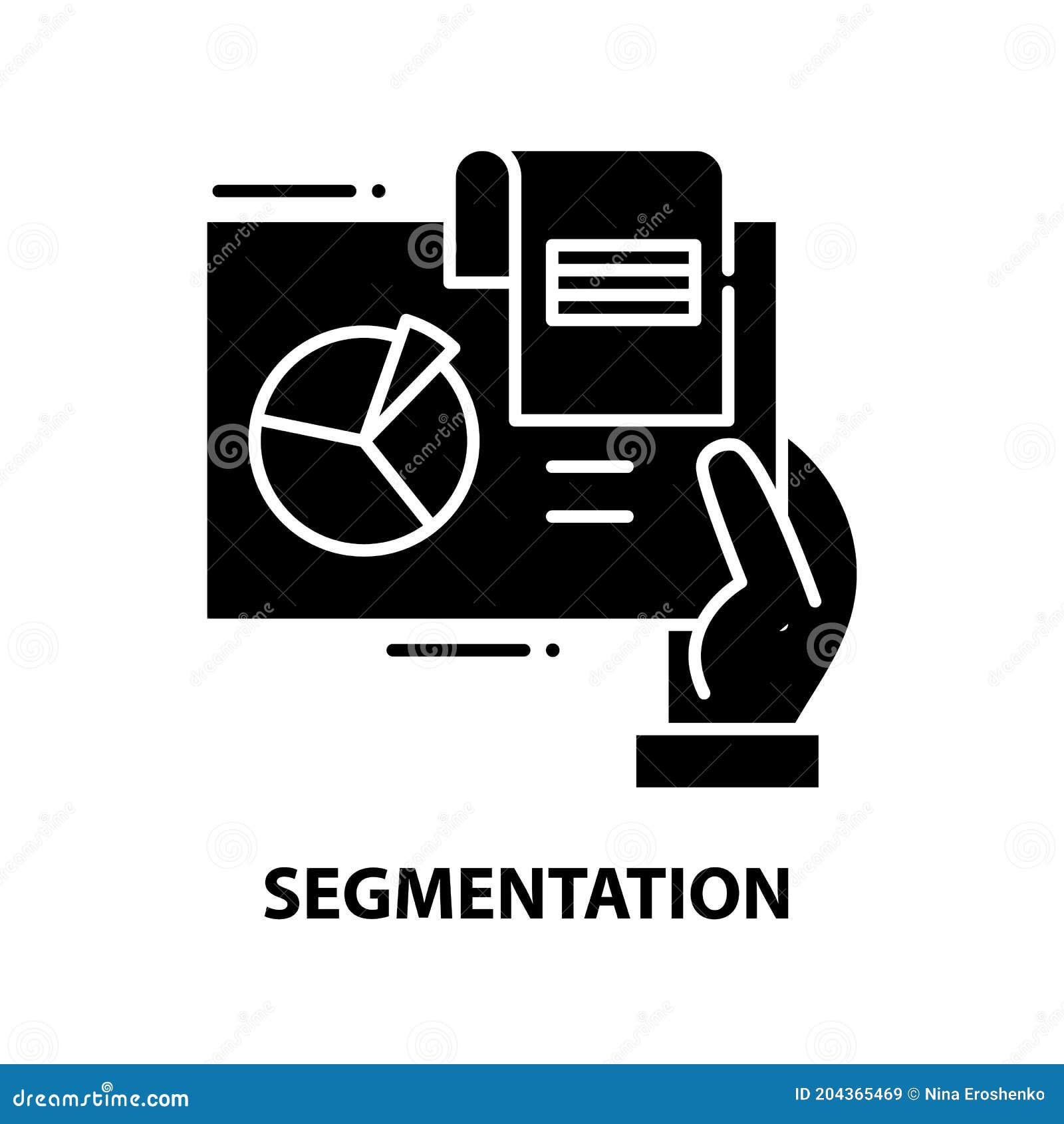 Segmentation Icon, Black Vector Sign with Editable Strokes, Concept ...