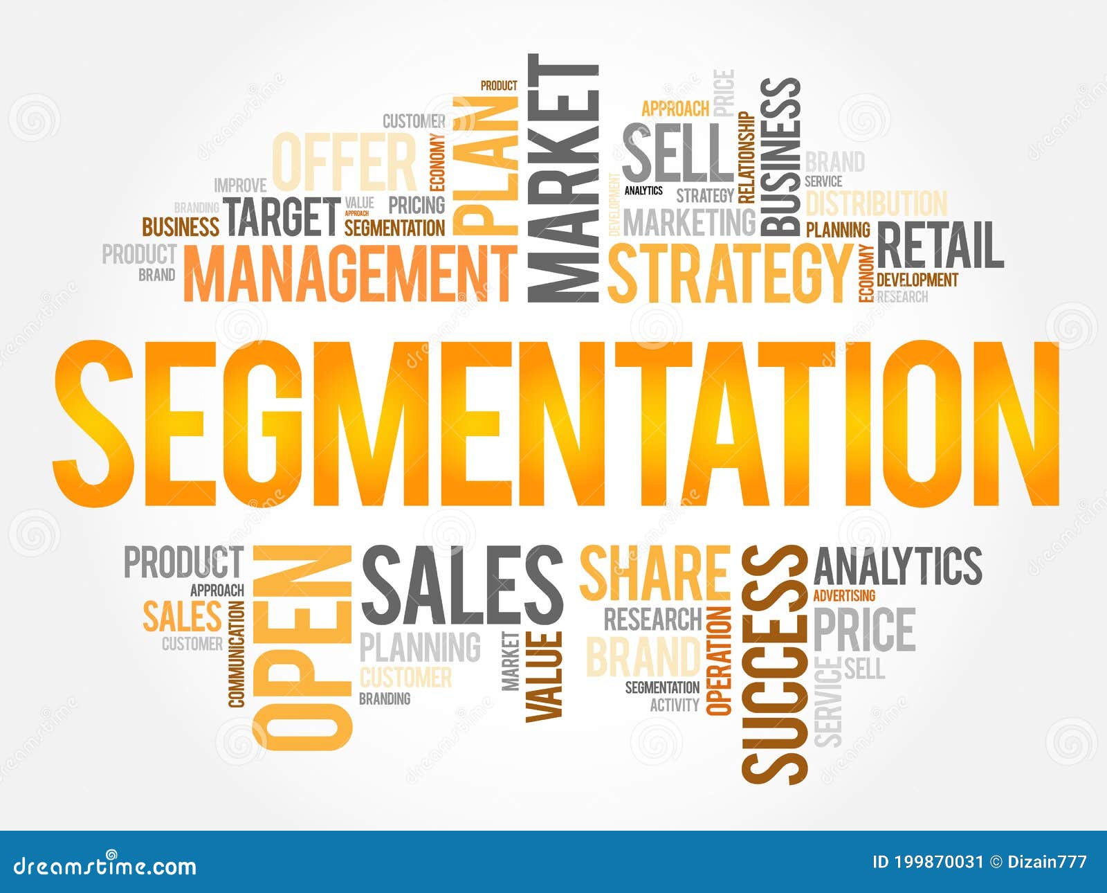 Segmentation word cloud stock illustration. Illustration of marketing ...