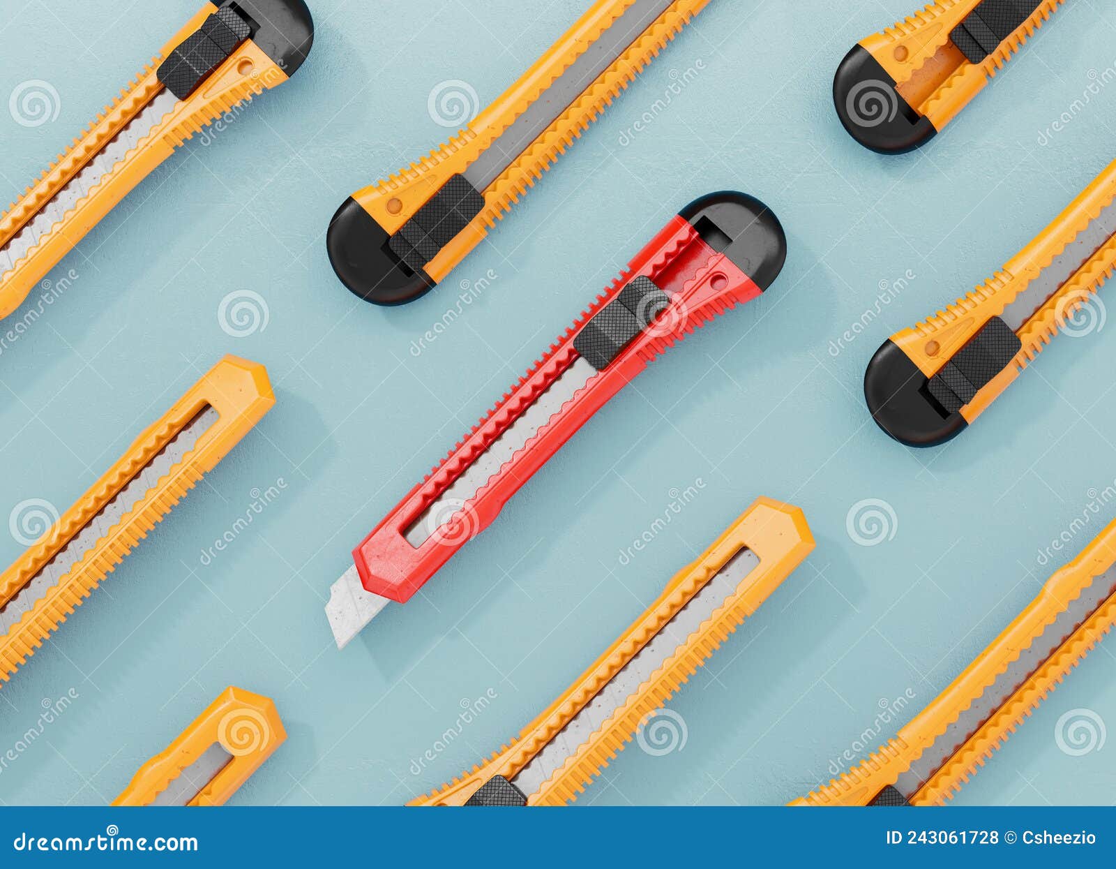 Segmented blade knives stock photo. Image of artwork - 243061728