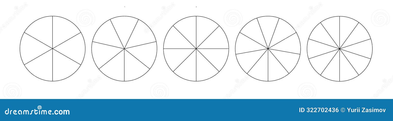 Segmented Circles Isolated on a White Background. a Different Number of ...