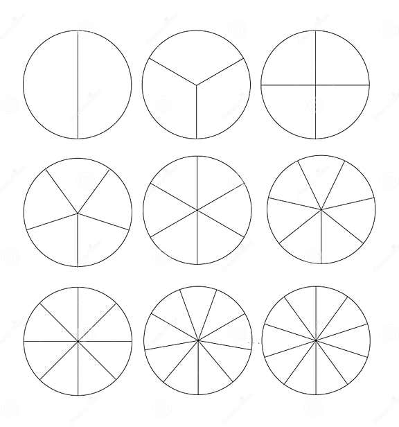 Segmented Circles Isolated on a White Background. a Different Number of ...