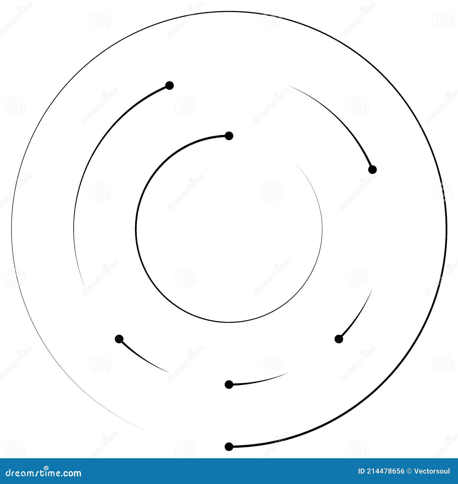 Segmented Circular, Concentric Circle Element with Nodes Stock Vector ...