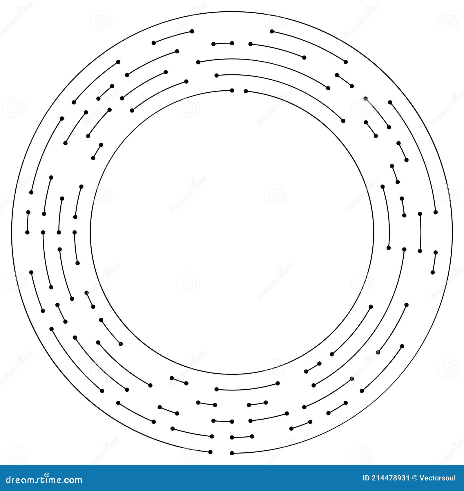 Segmented Circular, Concentric Circle Element with Nodes Stock Vector ...