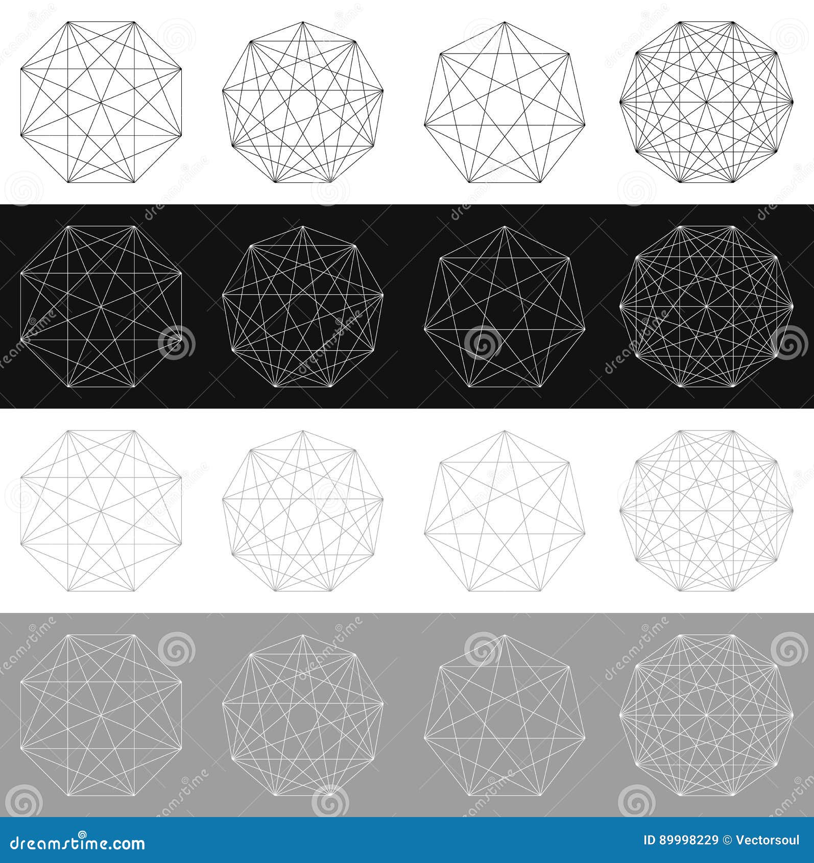 Segmented Element with Grid. Geometrical Shape with Network of L Stock ...