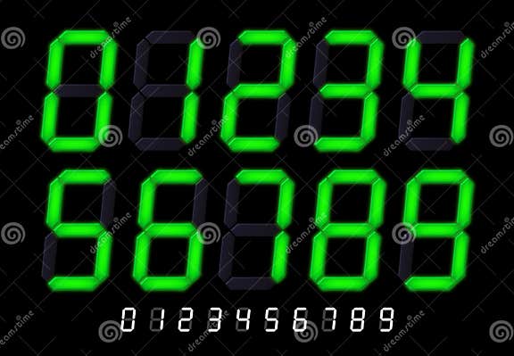 Segmented Lcd Display Numbers. Digital Time Timer Signs, Tech Clock ...