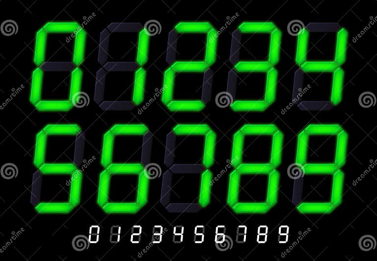 Segmented Lcd Display Numbers. Digital Time Timer Signs, Tech Clock ...