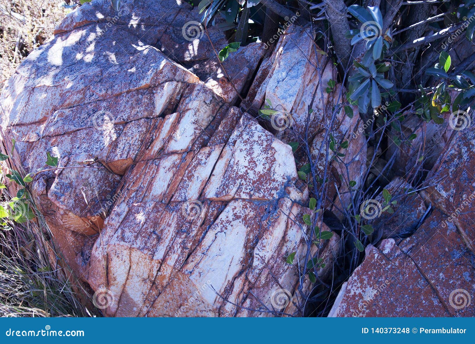 SEGMENTED ROCK with WHITE and RED COLOURING Stock Photo - Image of ...