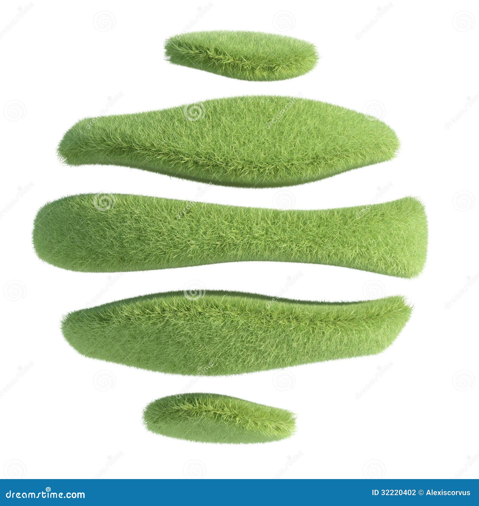 Segmented Sphere with Grass Stock Illustration - Illustration of lawn ...