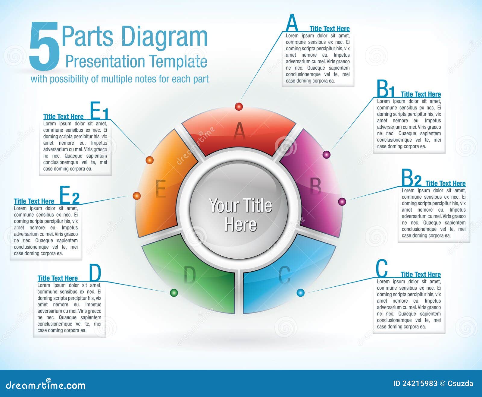 Segmented Wheel Template for Presentations Stock Vector - Illustration ...