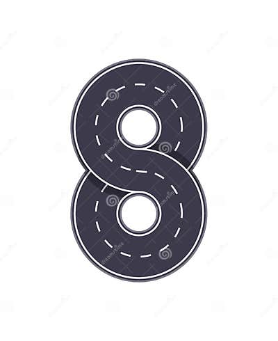 Segmento Aislado Vuelta Del Mapa Del Infinito Del Camino Ilustración ...