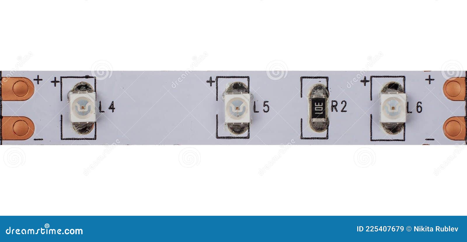Segmento De Tira Led Fechado Sobre Fundo Branco Imagem de Stock ...