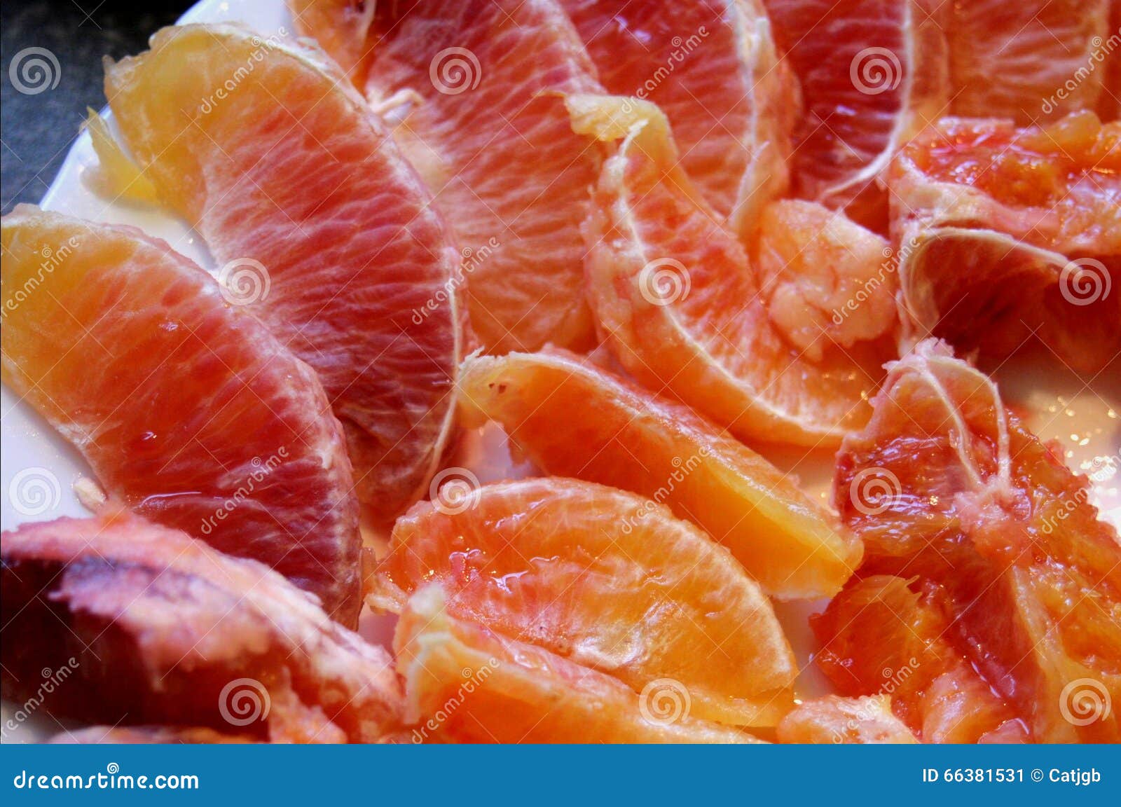 Segments of Blood Orange on a Plate. Stock Image - Image of segments ...