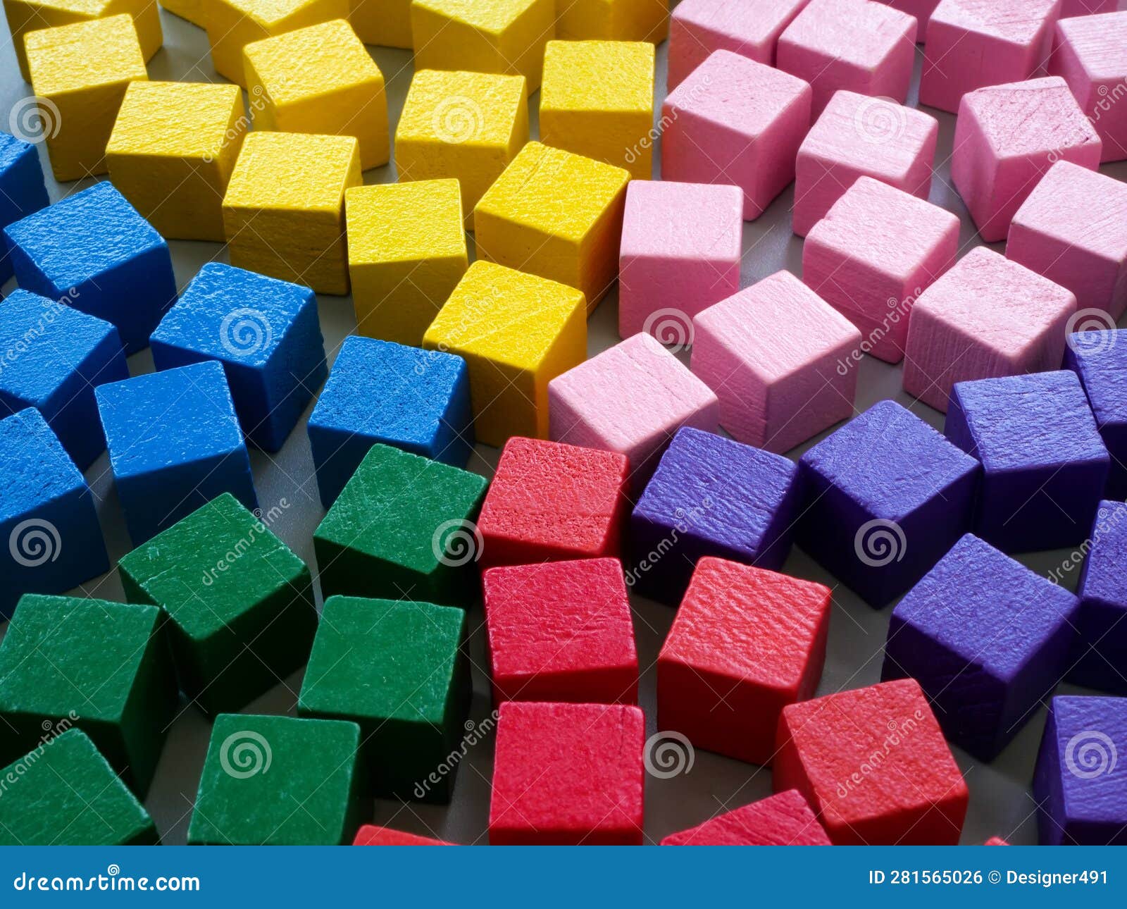 Segments of Colored Cubes As a Symbol of Unity and Equality. Stock ...