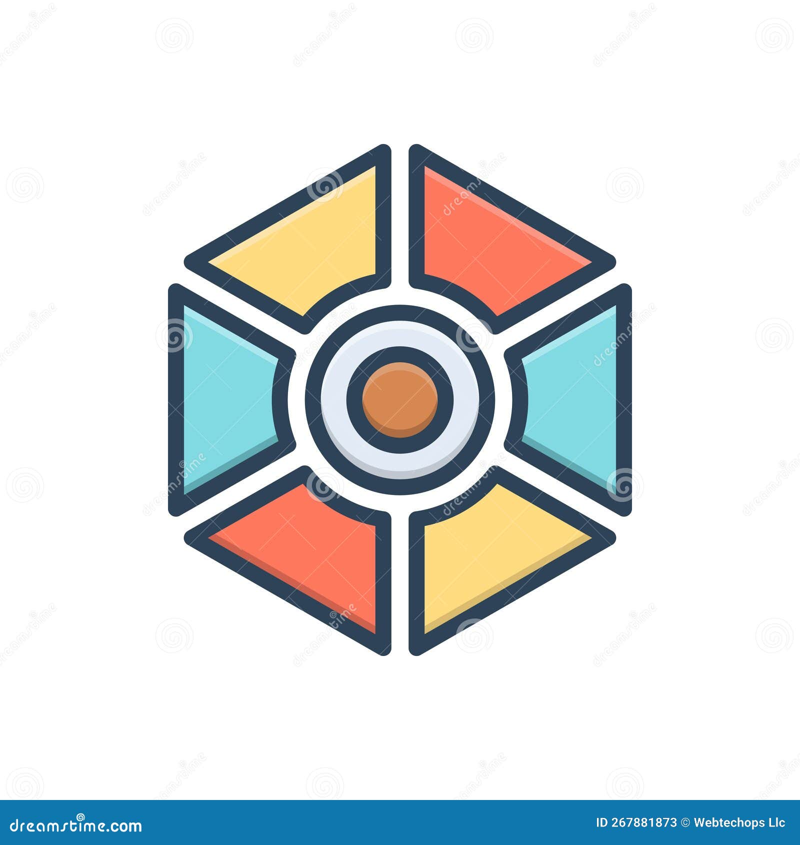 Color Illustration Icon for Segments, Part and Portion Stock Vector ...