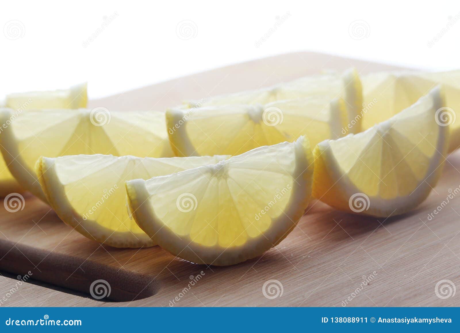Segments of Lemon in Counter Light Stock Image - Image of pieces ...