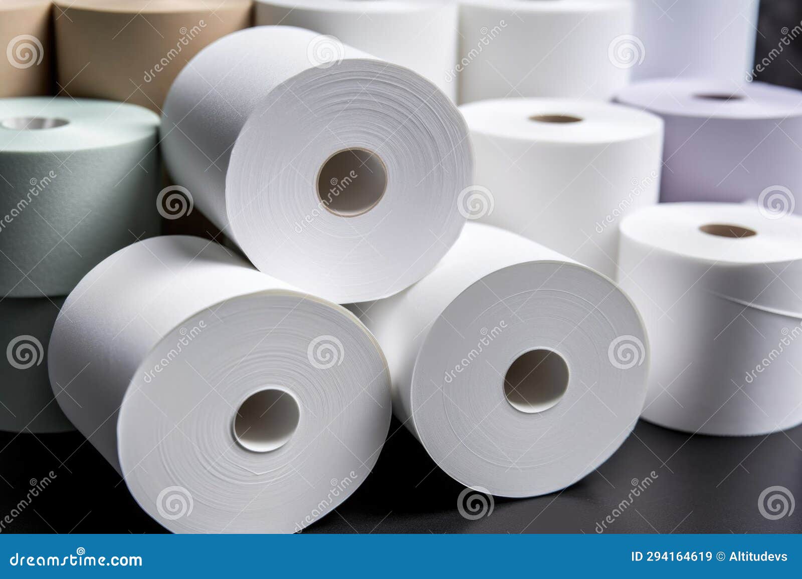 Segments of Thermal Paper Rolls Showcasing Different Paper Thicknesses ...
