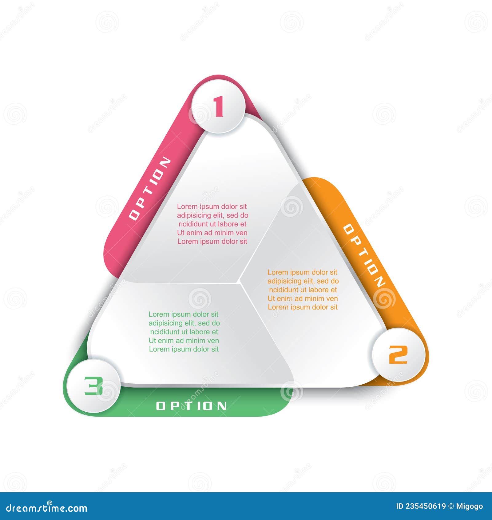 3 Segments in Triangle. Concept Info Design Stock Vector - Illustration ...