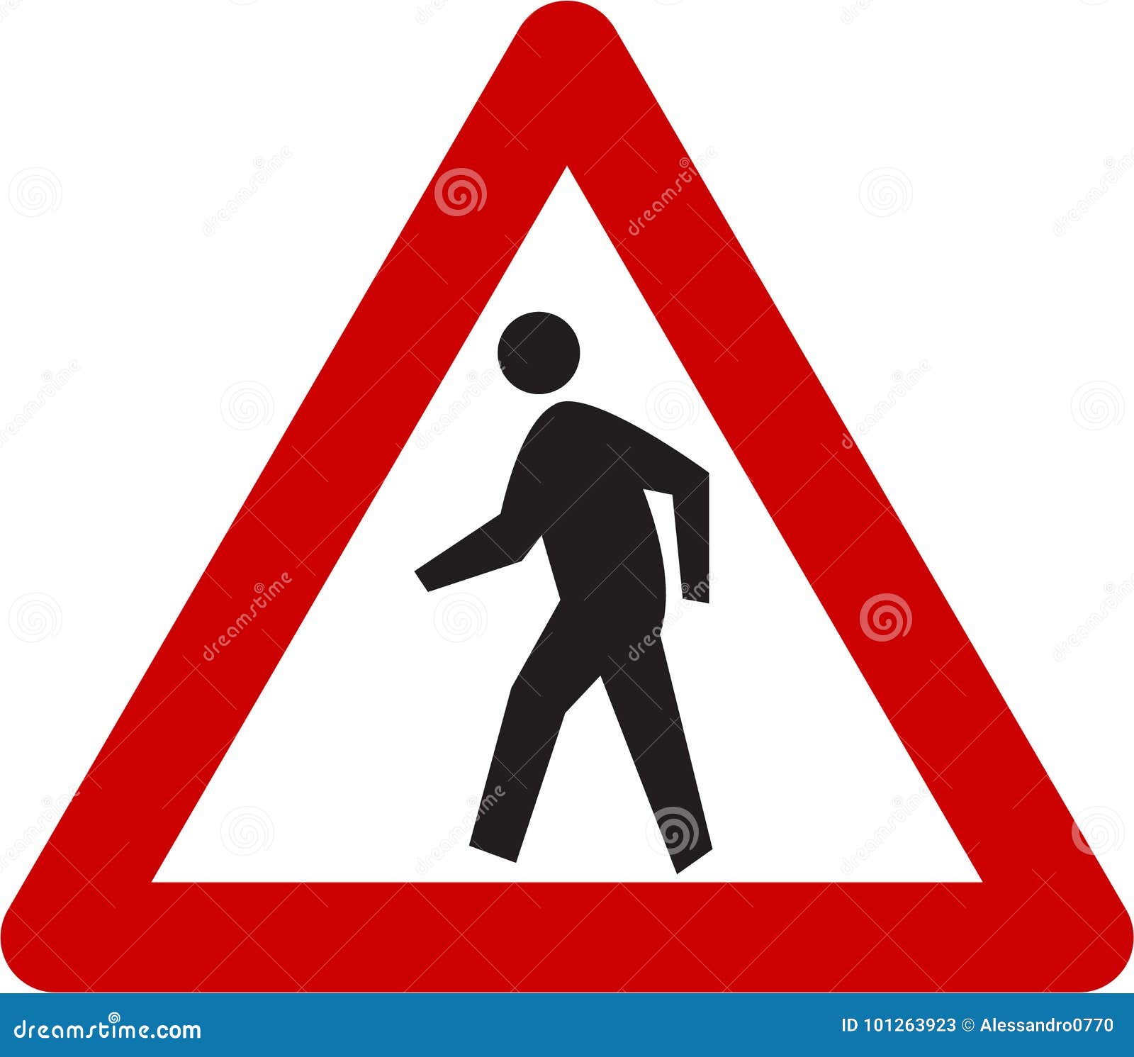 Segnale Di Pericolo Con Il Pedone Illustrazione di Stock ...