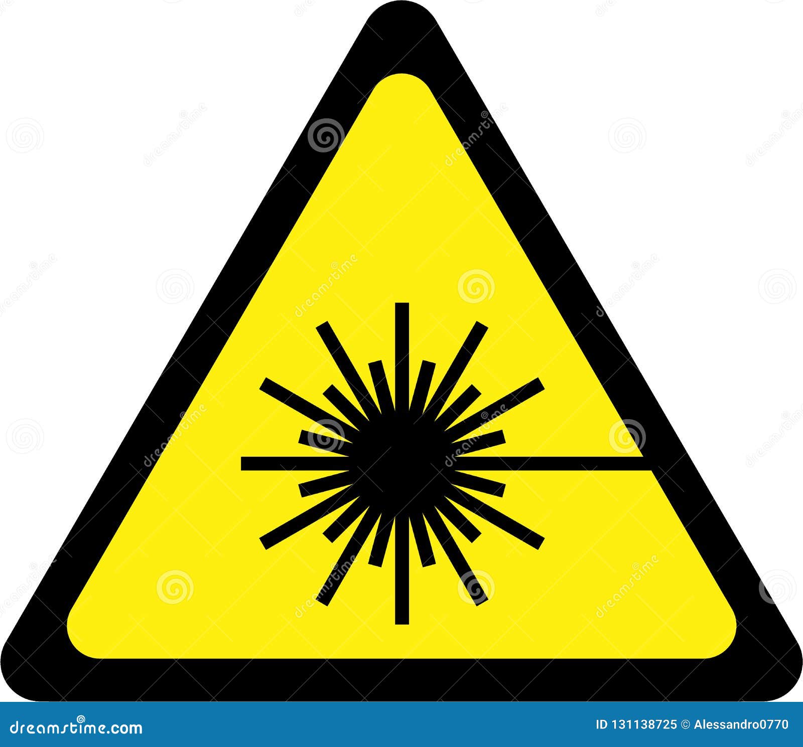 Segnale Di Pericolo Con Il Raggio Laser Illustrazione di Stock ...