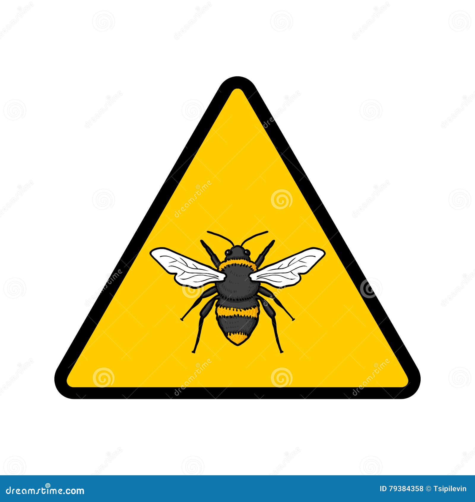 Segnale Di Pericolo Delle Api Illustrazione di Stock - Illustrazione di ...